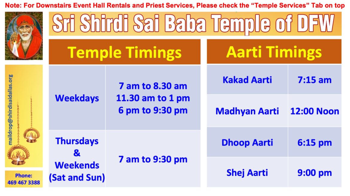 Sri Shirdi Sai Baba Temple of DFW – Temple in Dallas