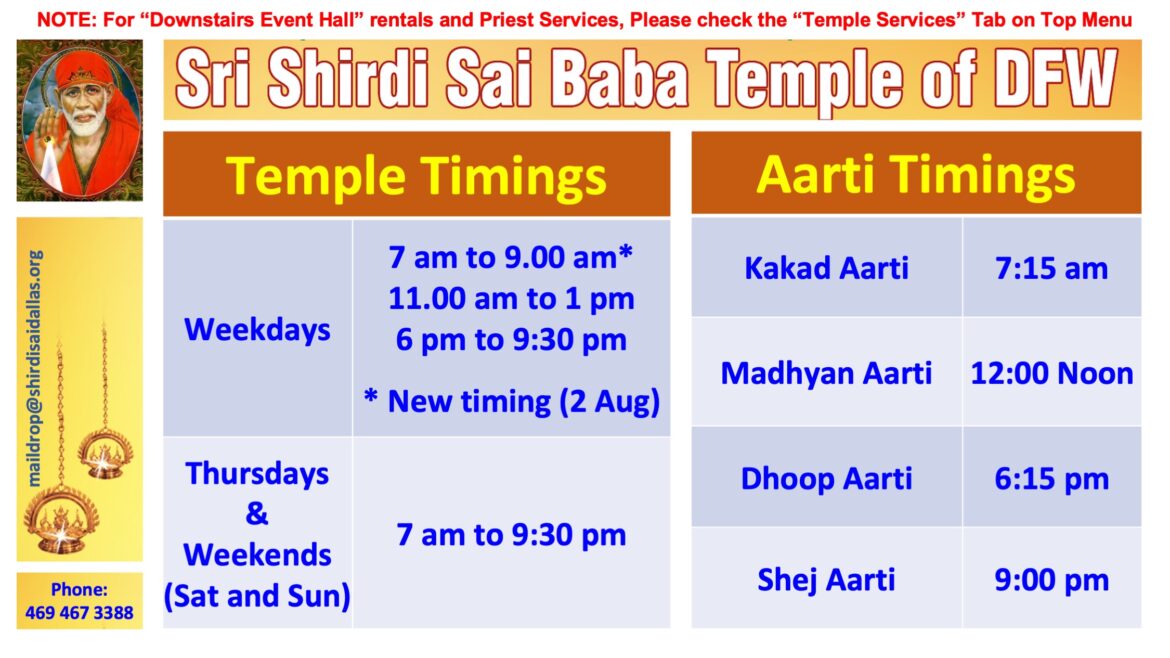 Sri Shirdi Sai Baba Temple of DFW – Temple in Dallas
